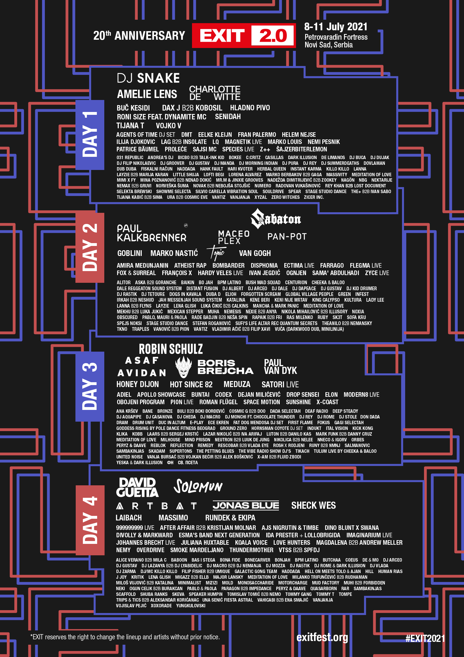 EXIT Festival 2020 - 20th Anniversary - Page 5 - Overseas Festivals ...