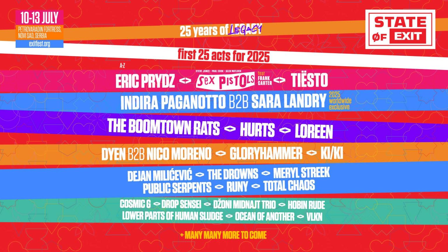 EXIT Festival 2025 - 10-13 July - Novi Sad, Serbia, #EXIT2025