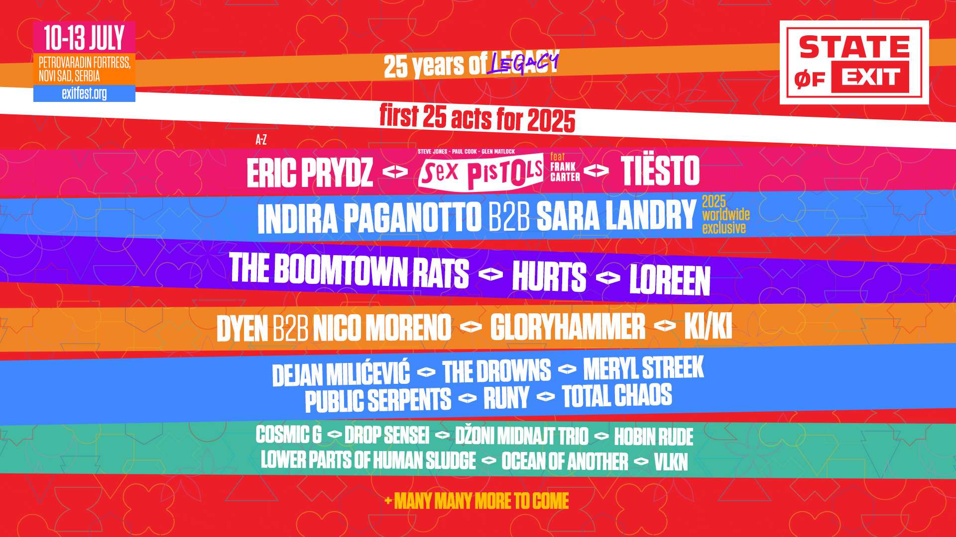EXIT Festival 2025 - 10-13 July - Novi Sad, Serbia, #EXIT2025
