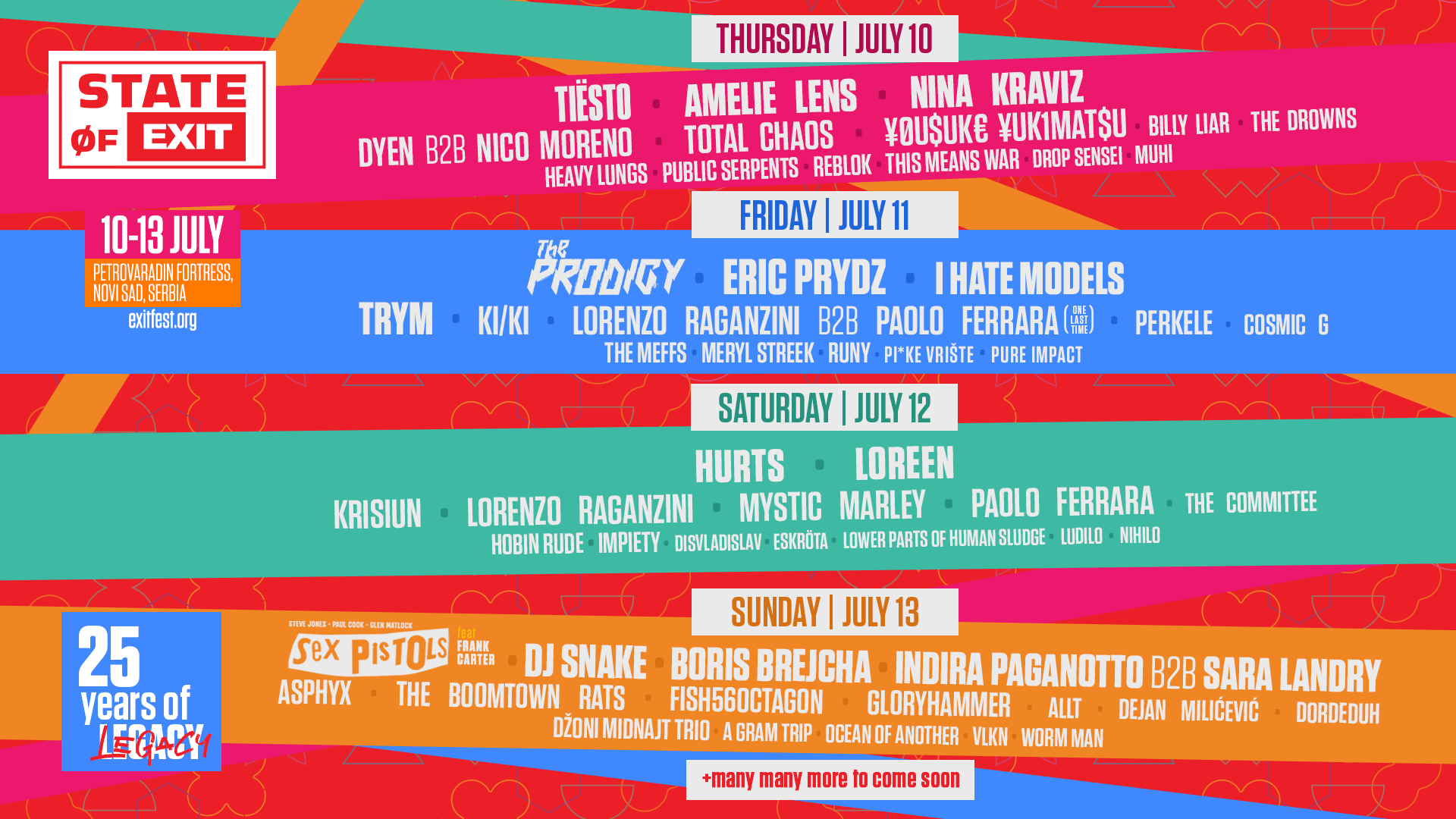 EXIT Festival 2025 - 10-13 July - Novi Sad, Serbia, #EXIT2025