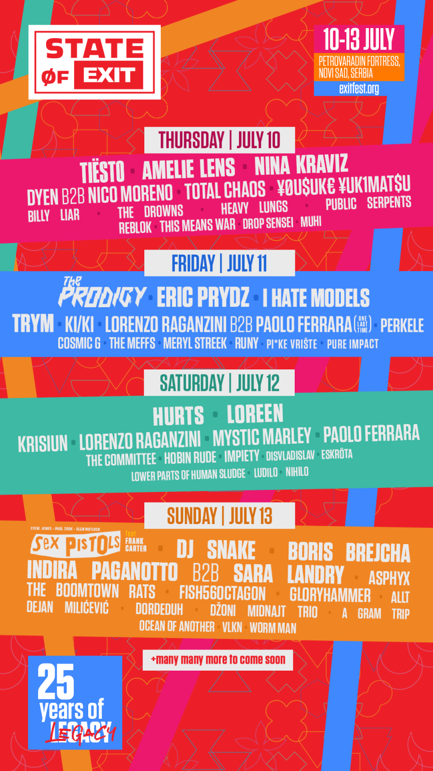EXIT Festival 2025 - 10. – 13. Temmuz - Novi Sad, Sırbistan # EXIT2025