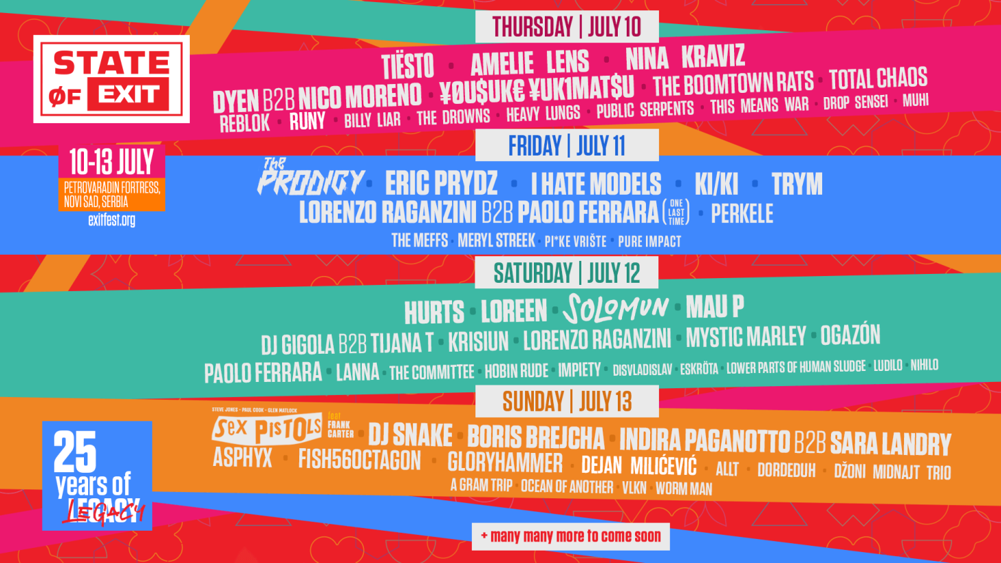 EXIT Festival 2025 - 10-13 July - Novi Sad, Serbia, #EXIT2025